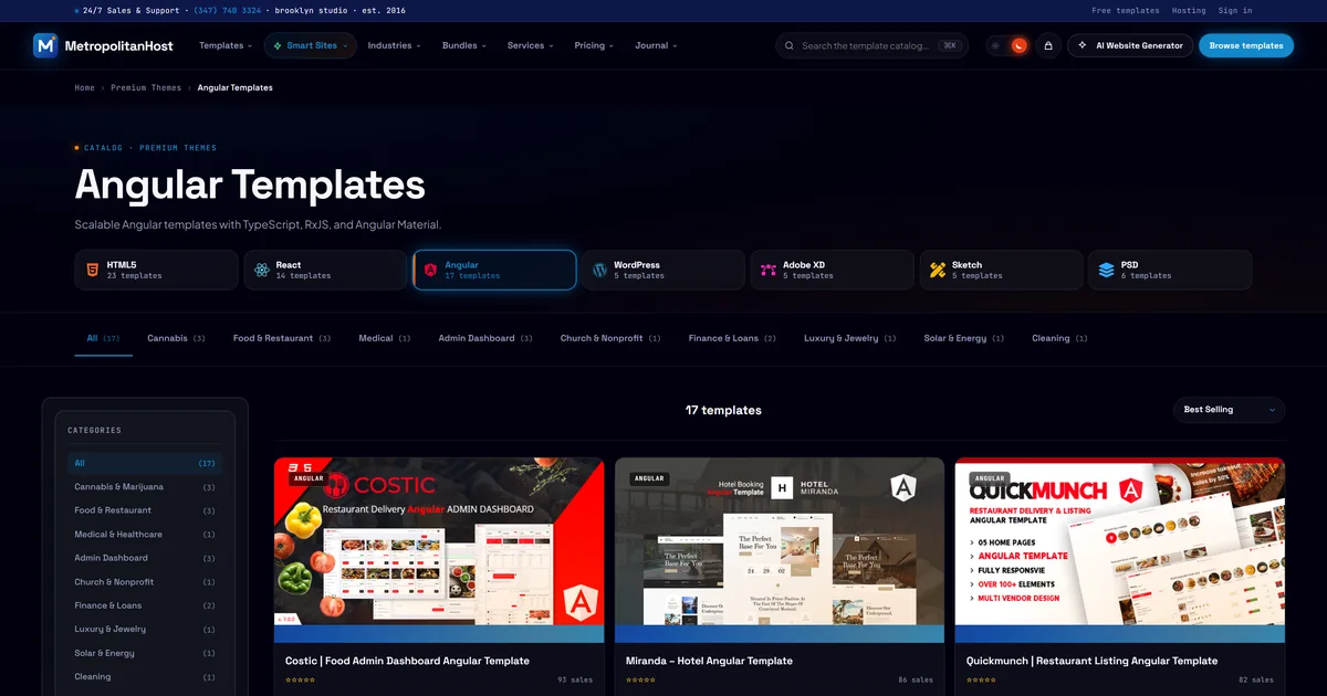 Angular Templates - Enterprise Dashboard Themes | MetropolitanHost